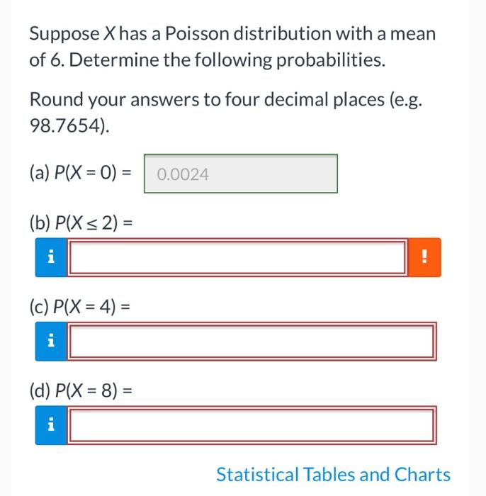 Solved Suppose X has a Poisson distribution with a mean of | Chegg.com