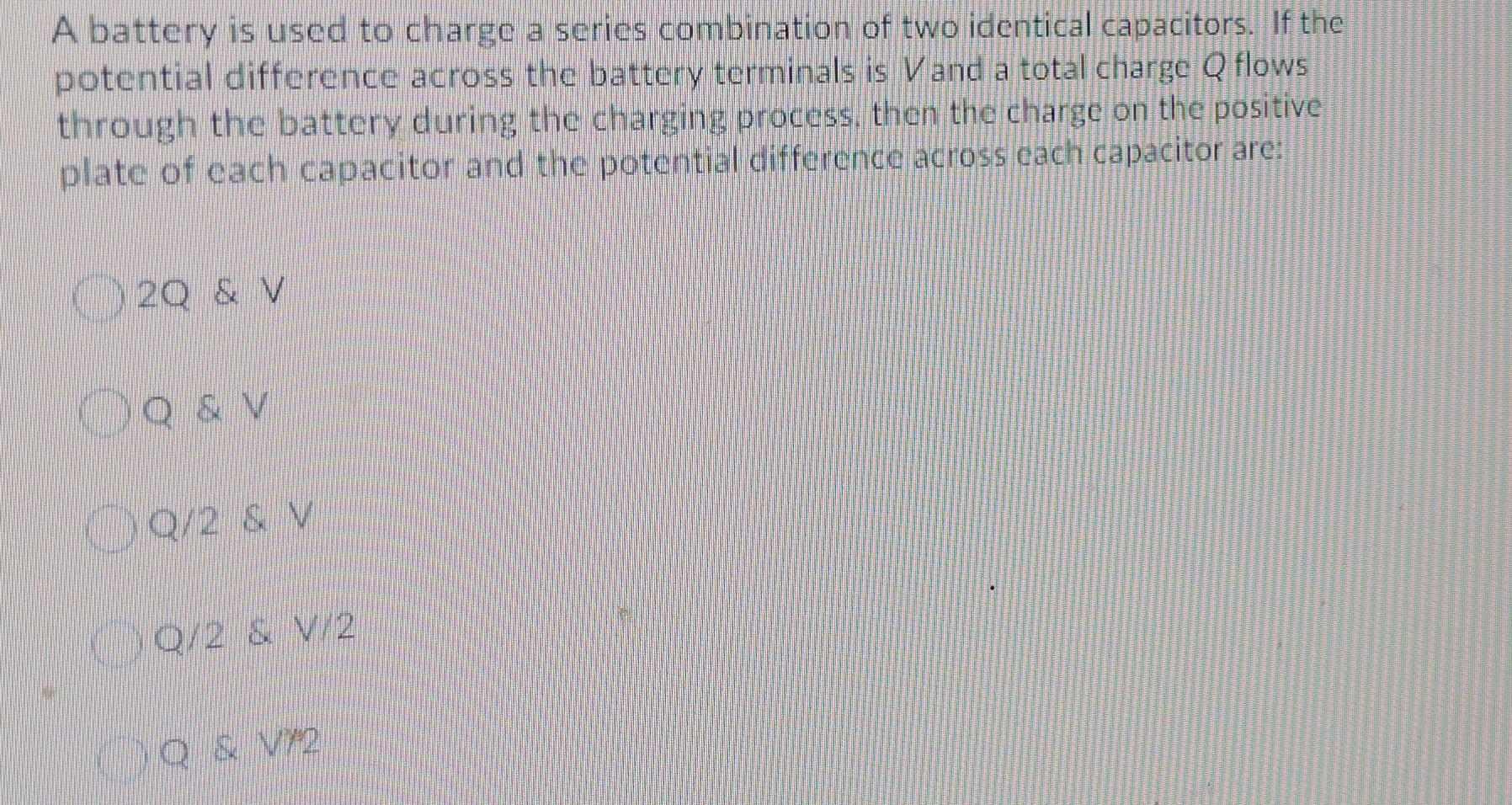 Solved A battery is used to charge a series combination of | Chegg.com