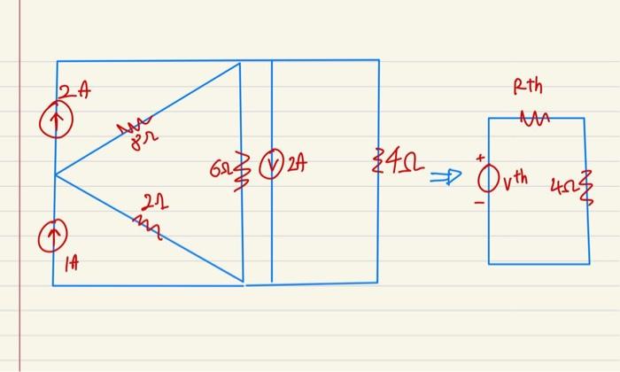 Solved Q: using Y-Delta, find the Vth and Rth, and the power | Chegg.com
