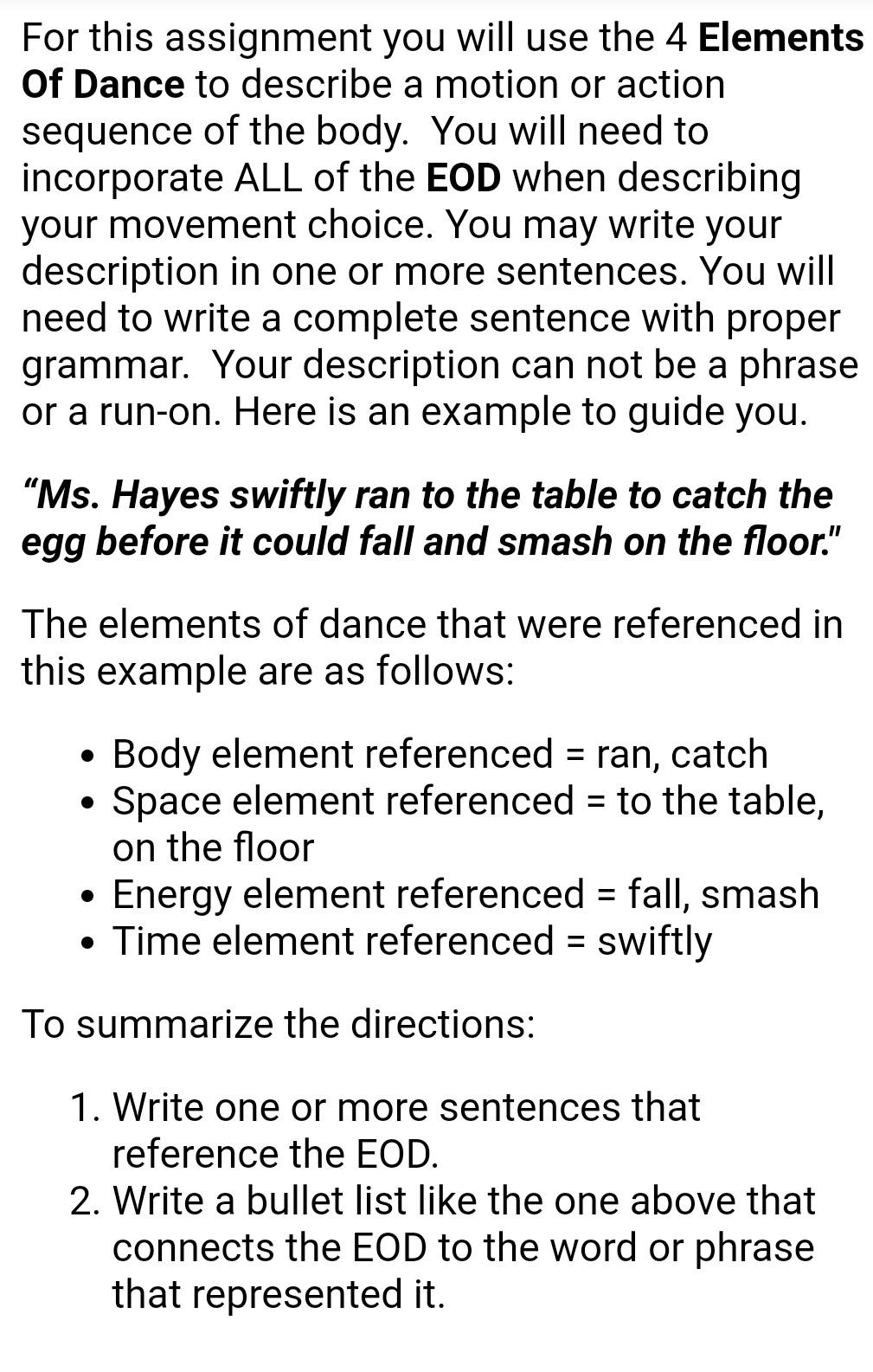 Solved For this assignment you will use the 4 Elements Of | Chegg.com