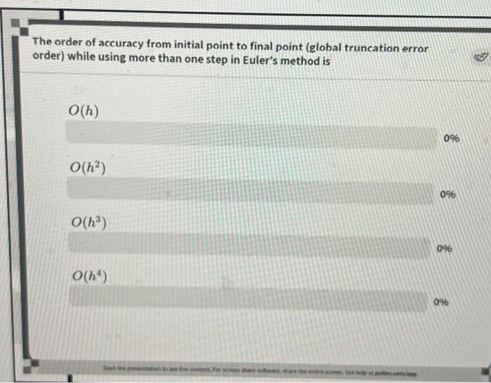 Solved The order of accuracy from initial point to final | Chegg.com