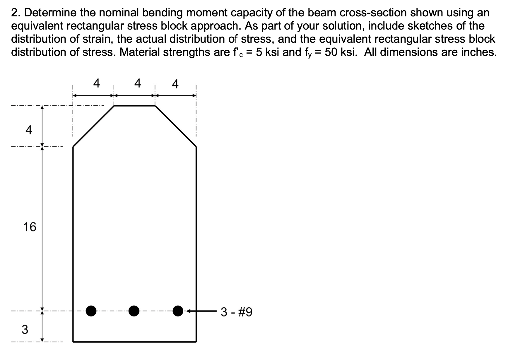 Solved Determine the nominal bending moment capacity of the | Chegg.com