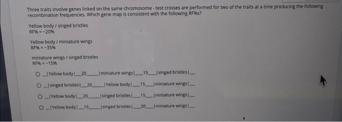 Solved Three traits involve genes linked on the same | Chegg.com