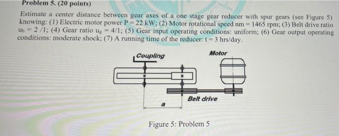 Solved Problem 5. (20 points) Estimate a center distance | Chegg.com
