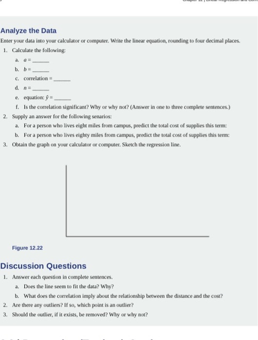 Solved Analyze the Data Enter your data into your calculator | Chegg.com