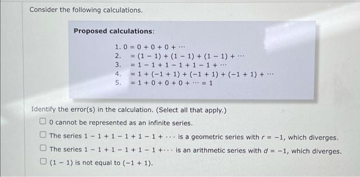 Solved Consider the following calculations. Proposed | Chegg.com