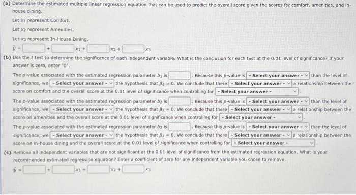 Solved (a) Determine the estimated multiple linear | Chegg.com