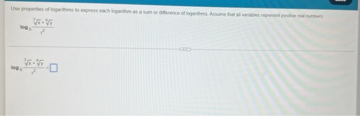 Solved Use properties of logarithms to express each | Chegg.com