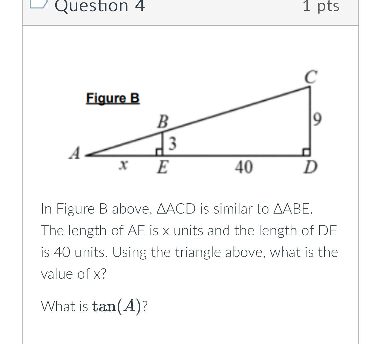 Solved Question 41 ﻿ptsIn Figure B ﻿above, ????ACD ﻿is | Chegg.com