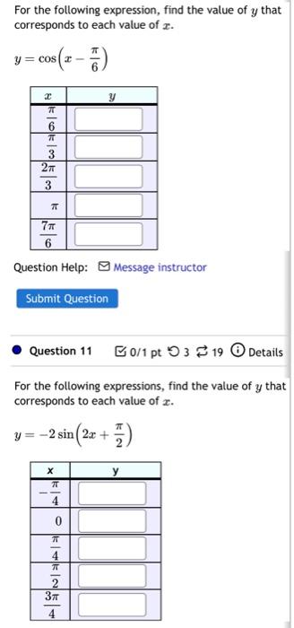 Solved For the following expression, find the value of y | Chegg.com
