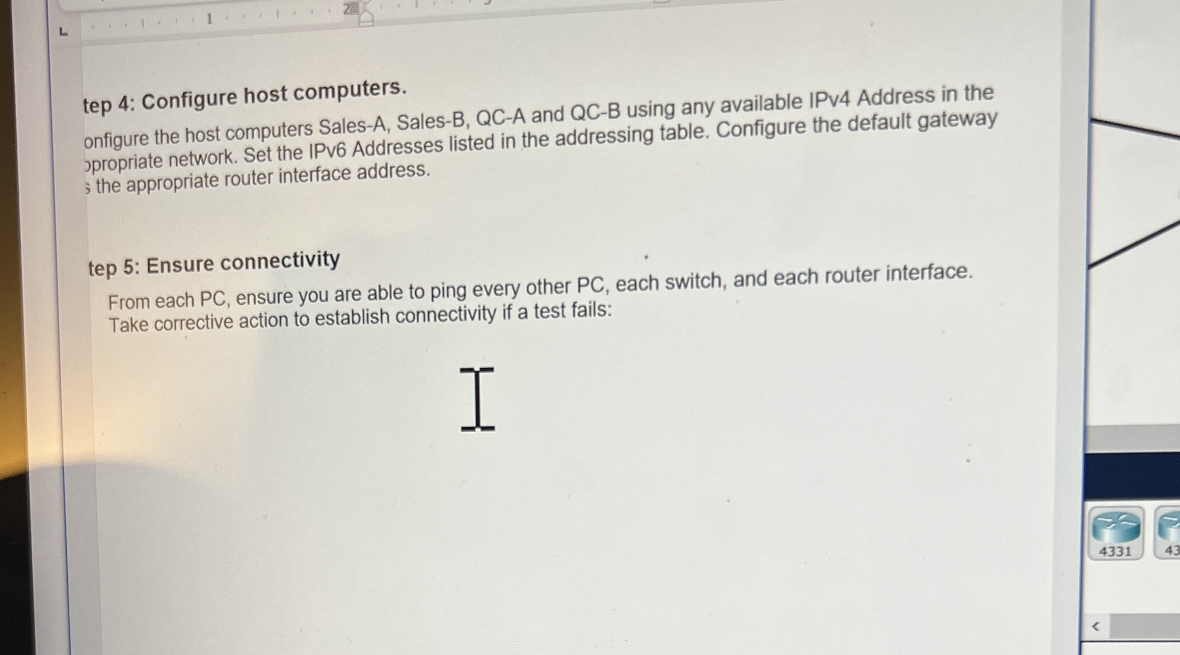 Solved L1tep 4: Configure host computers.onfigure the host | Chegg.com