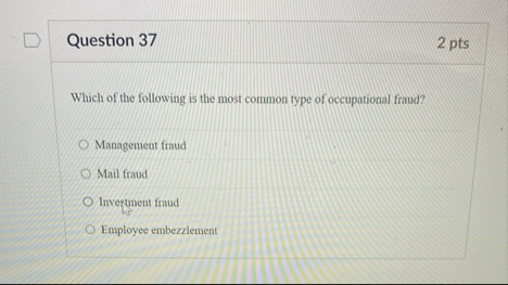 Solved Question 372 ﻿ptsWhich of the following is the most | Chegg.com
