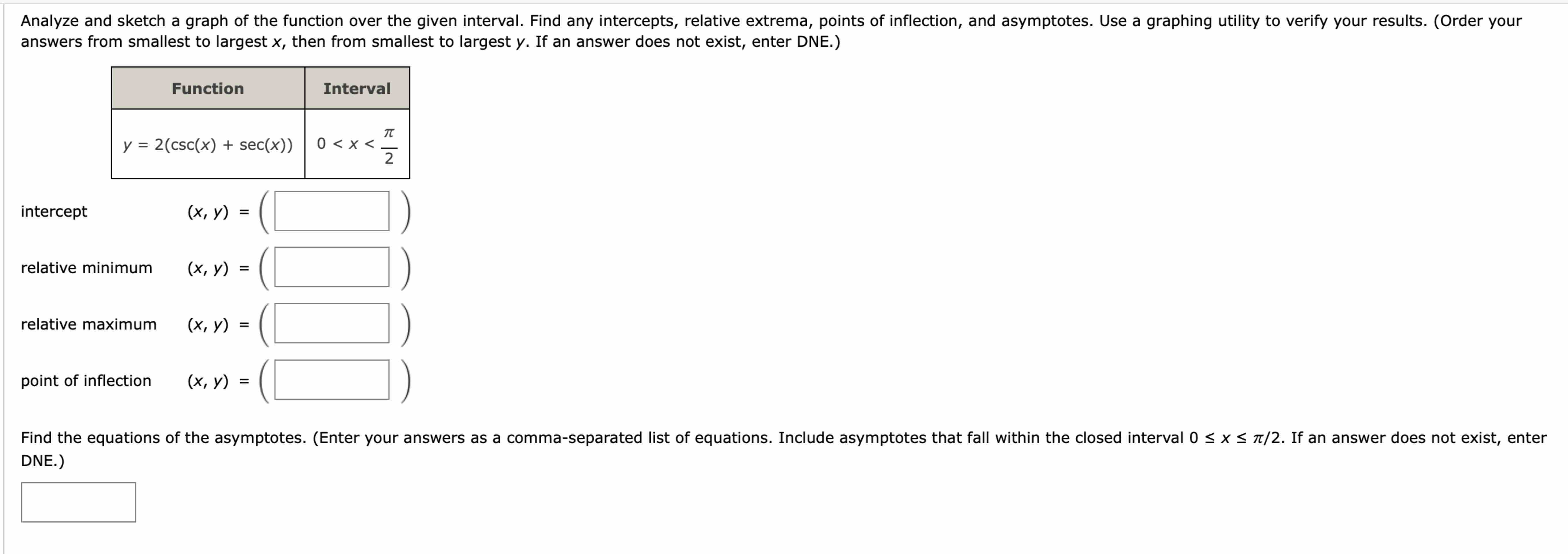 Solved answers from smallest to largest x, ﻿then from | Chegg.com