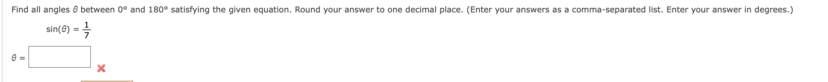 Solved Find all angles θ ﻿between 0° ﻿and 180° ﻿satisfying | Chegg.com