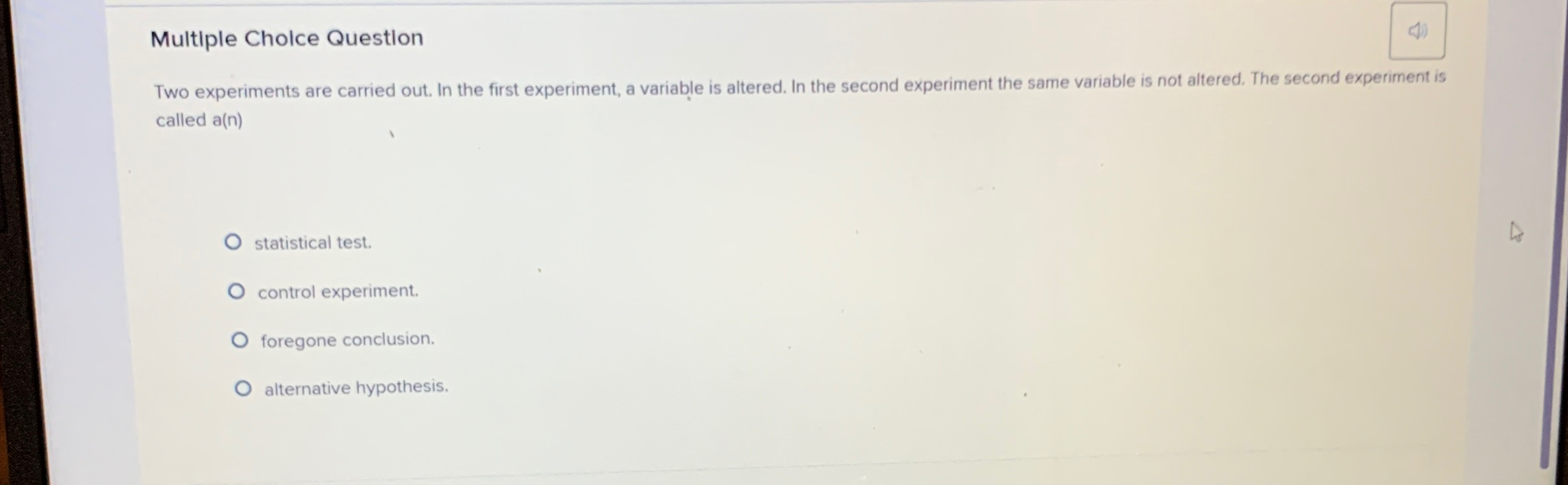 Solved Multiple Cholce QuestlonTwo experiments are carried | Chegg.com
