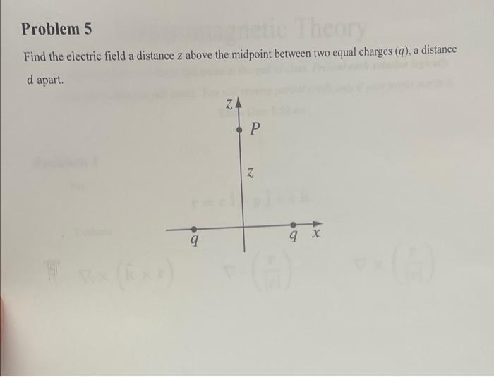 Solved Problem 5 Find the electric field a distance z above | Chegg.com