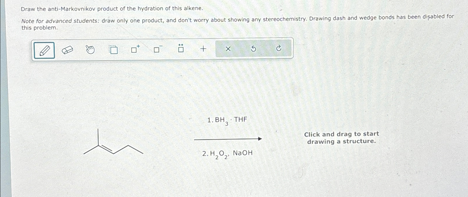 Solved Draw the anti-Markovnikov product of the hydration of | Chegg.com