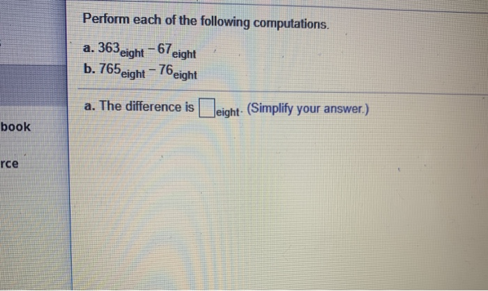 Solved Perform each of the following computations. a. 363 | Chegg.com