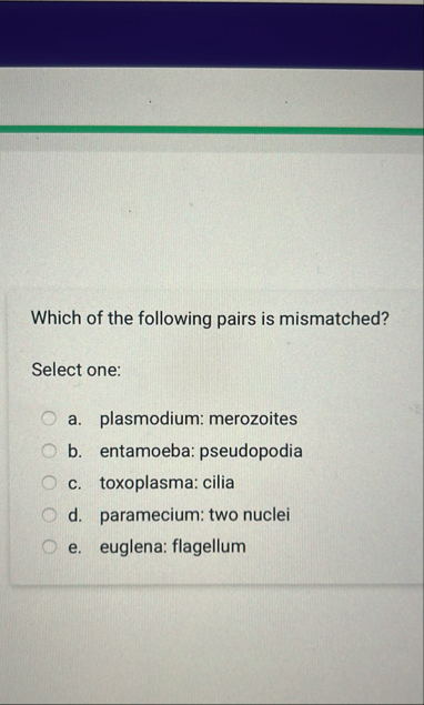 Solved Which of the following pairs is mismatched?Select | Chegg.com