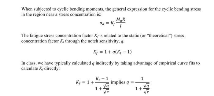 Solved When subjected to cyclic bending moments, the general | Chegg.com