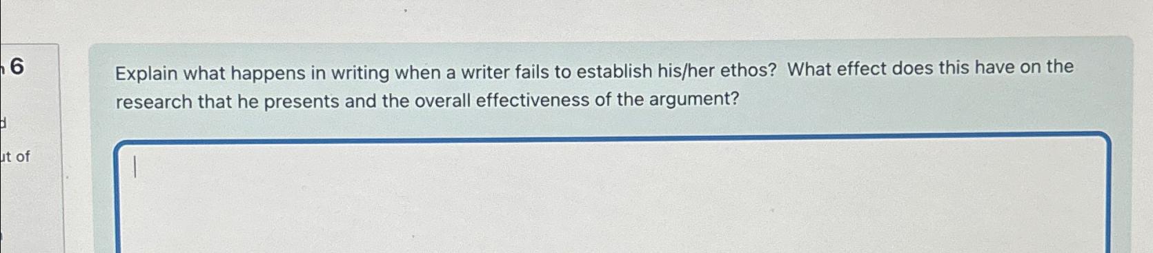 Solved Explain what happens in writing when a writer fails | Chegg.com