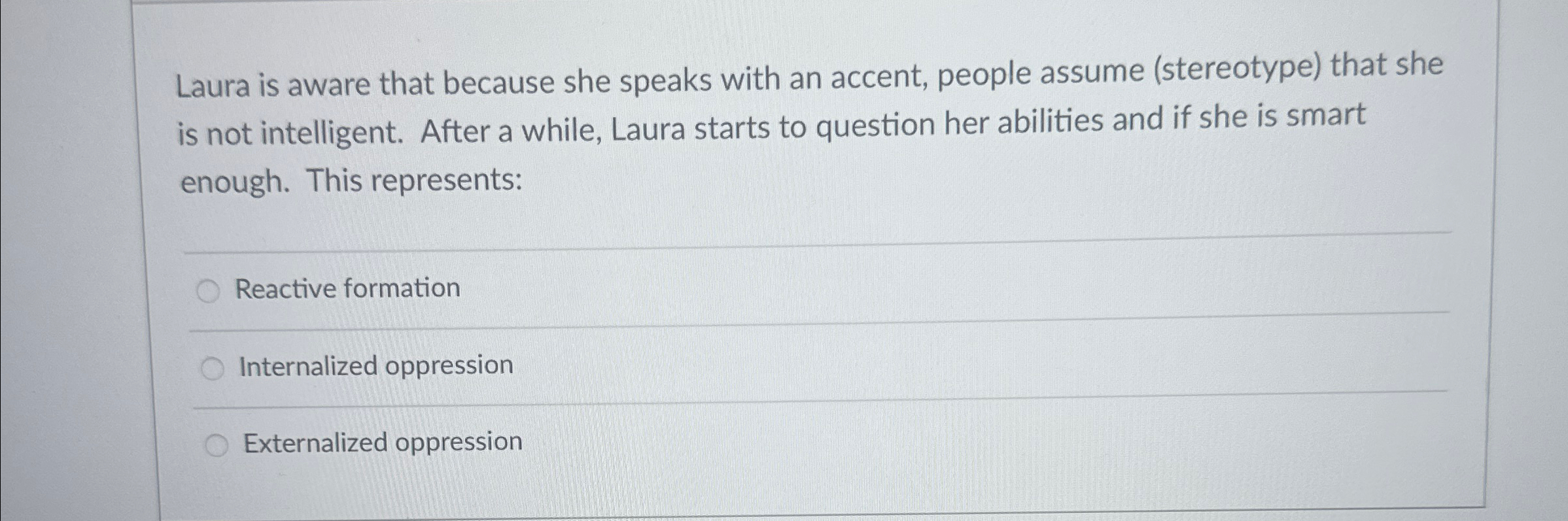 Solved Laura is aware that because she speaks with an | Chegg.com