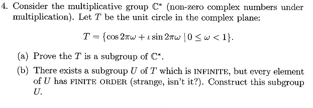 Solved Consider the multiplicative group C* (non-zero | Chegg.com