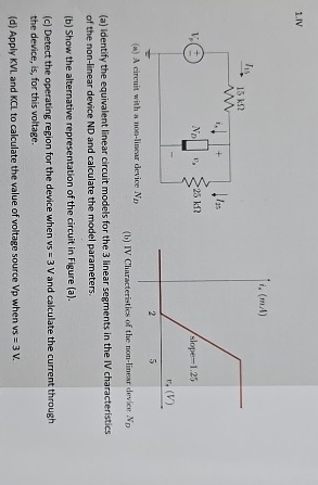 Solved 1.IV(a) ﻿Identify the equivalent linear circuit | Chegg.com