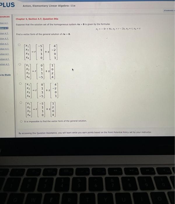 Solved PLUS Anton, Elementary Linear Algebra: 11e BANDARD | Chegg.com