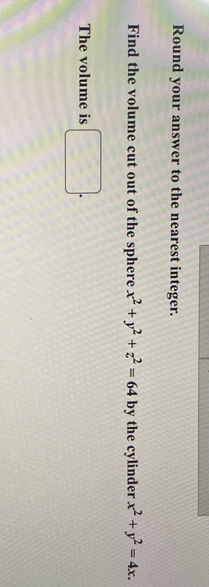 Solved Round your answer to the nearest integer.Find the | Chegg.com