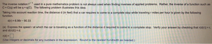 Solved The inverse notation fused in a pure mathematics | Chegg.com