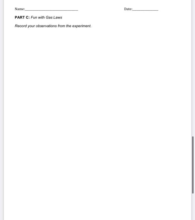Solved GAS LAWS A. OBJECTIVE: To understand the gas laws • | Chegg.com