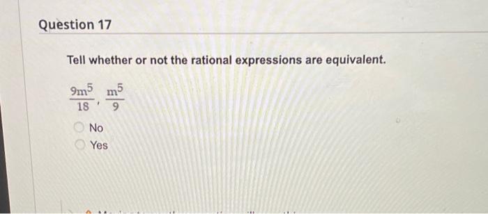 Solved Tell whether or not the rational expressions are | Chegg.com