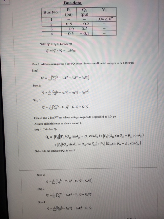 Solved 4. Obtain the load flow solution at the end of first | Chegg.com