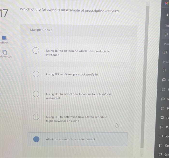 Solved Which of the following is an example of prescriptive | Chegg.com