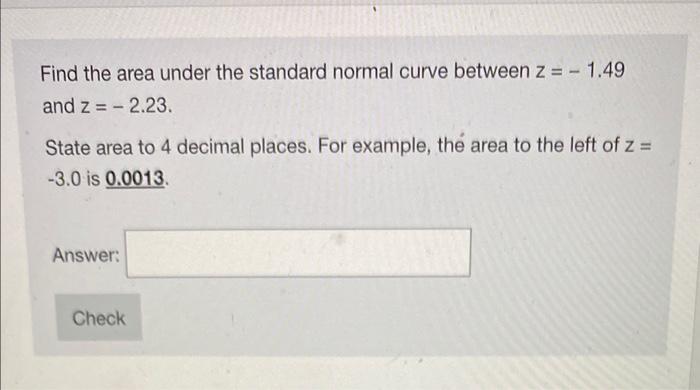 Solved Find the area under the standard normal curve to the | Chegg.com