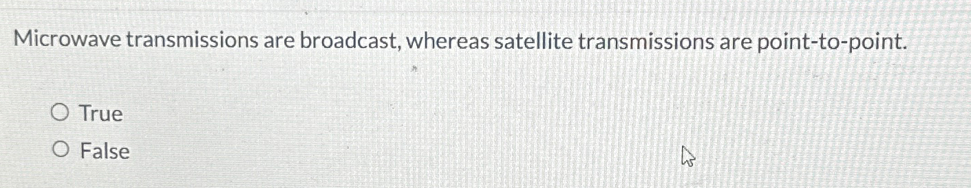 Solved Microwave transmissions are broadcast, whereas | Chegg.com
