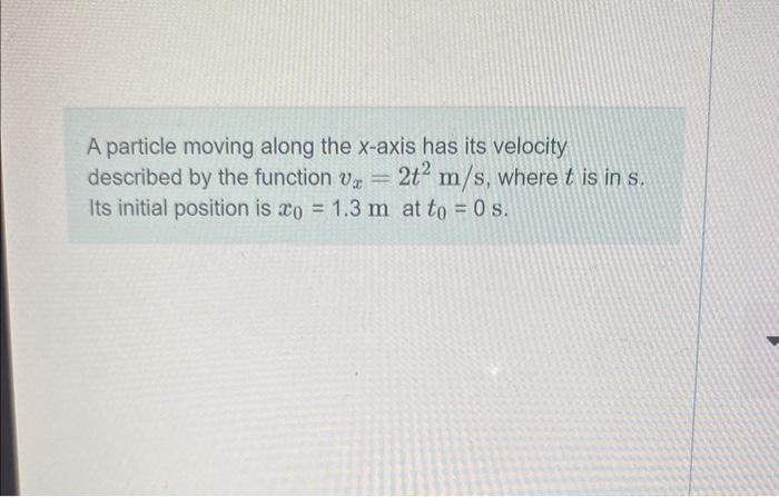 Solved A particle moving along the x-axis has its velocity | Chegg.com