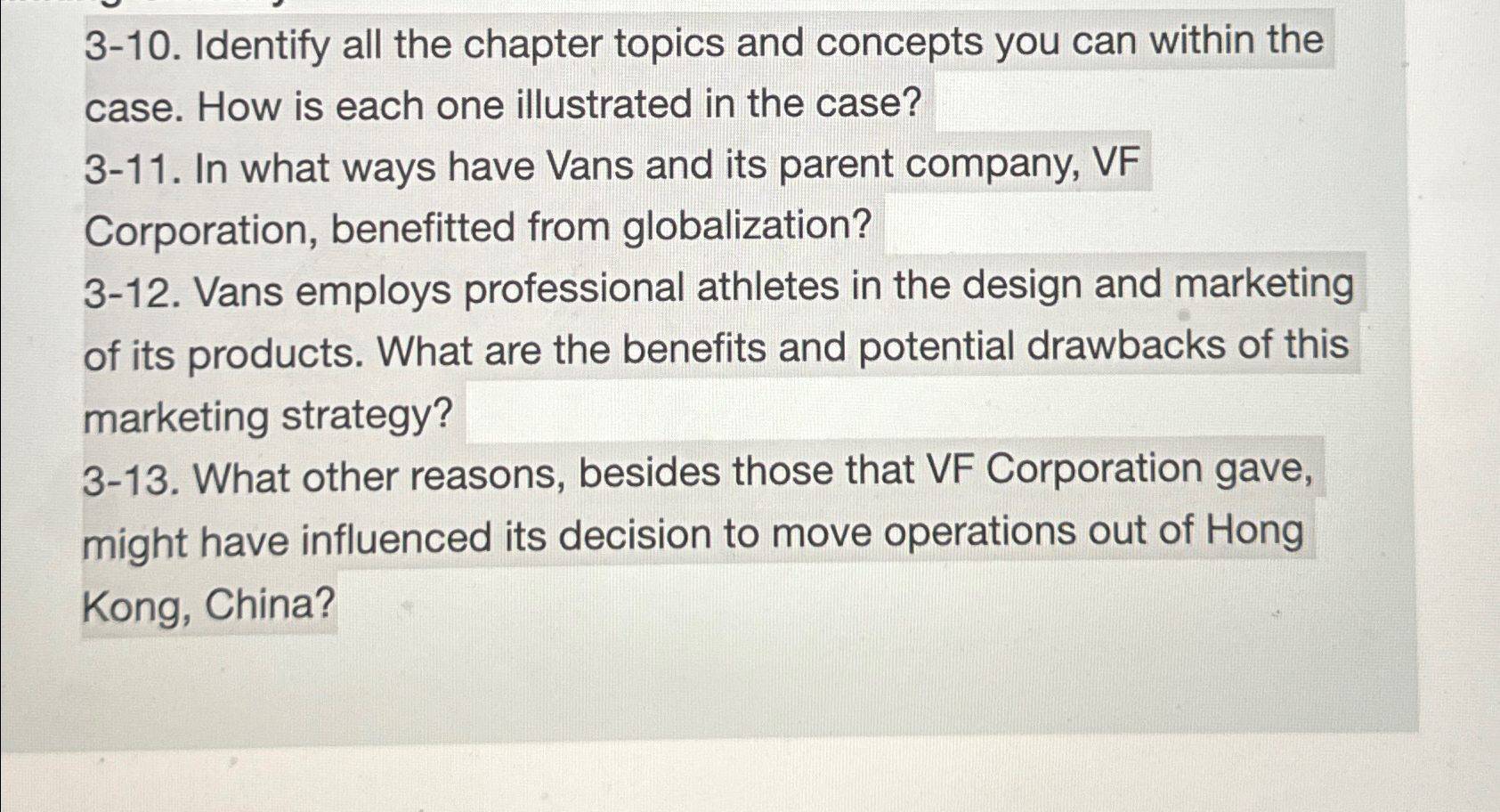 Solved 3-10. ﻿Identify all the chapter topics and concepts | Chegg.com