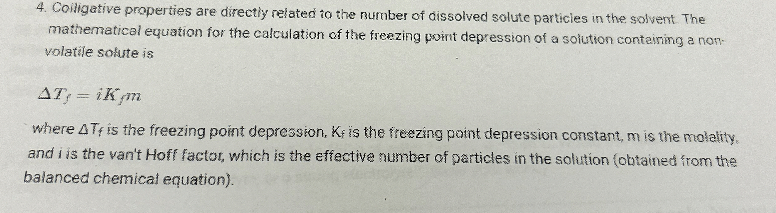 Solved Colligative properties are directly related to the | Chegg.com