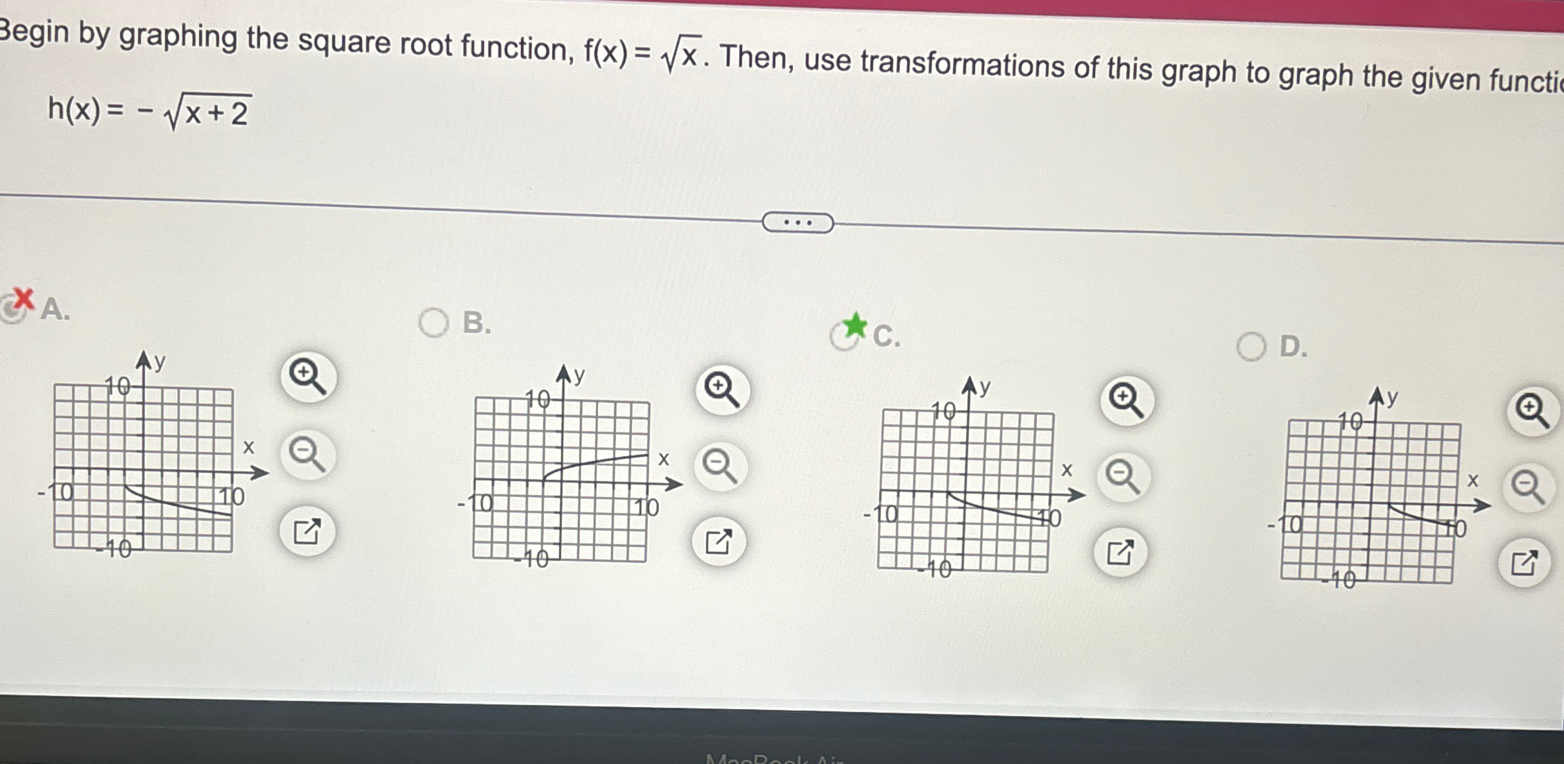 Solved Begin by graphing the square root function, f(x)=x2. | Chegg.com