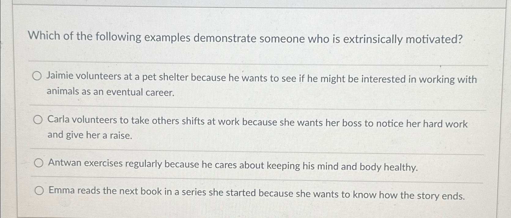 Solved Which of the following examples demonstrate someone | Chegg.com