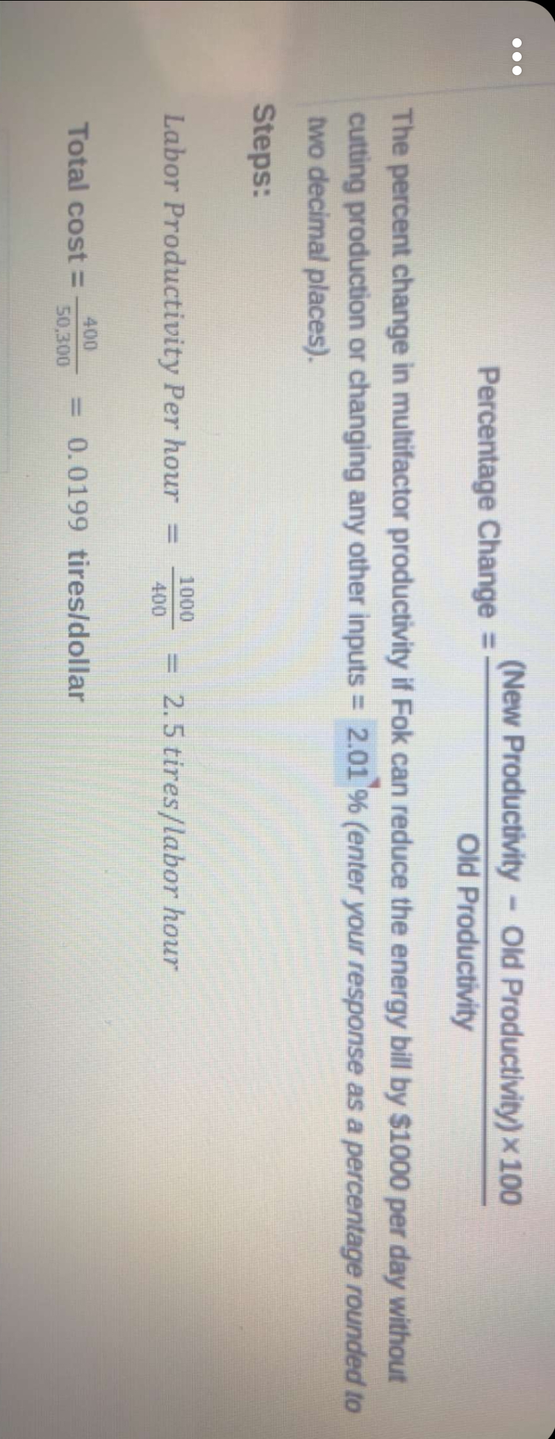 Percentage Change | Chegg.com