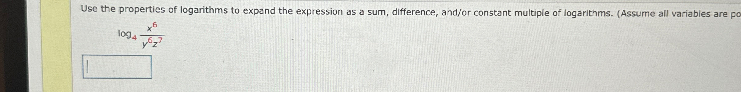 Solved Use the properties of logarithms to expand the | Chegg.com