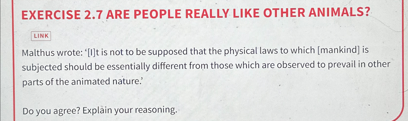 Solved EXERCISE 2.7 ﻿ARE PEOPLE REALLY LIKE OTHER | Chegg.com