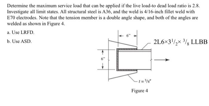 Solved Determine the maximum service load that can be | Chegg.com