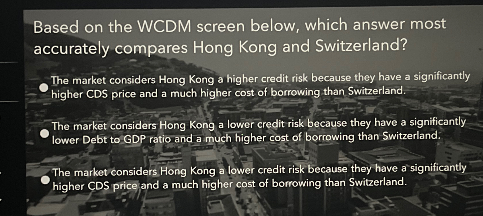 Solved Based on the WCDM screen below, which answer most | Chegg.com