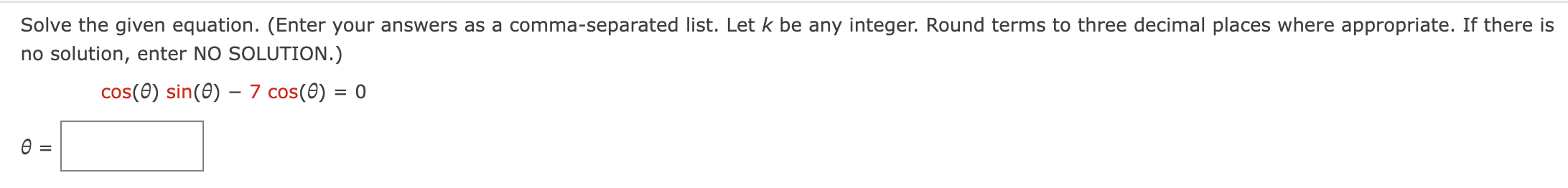 Solved Solve the given equation. (Enter your answers as a | Chegg.com