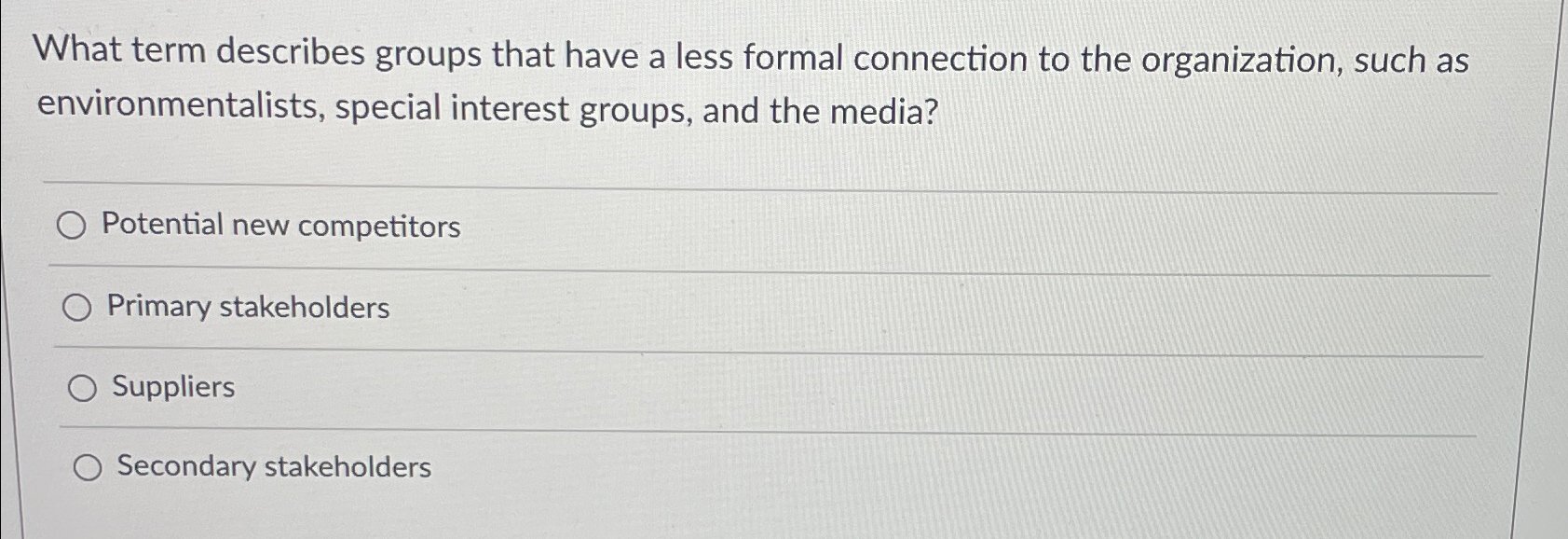 Solved What term describes groups that have a less formal | Chegg.com