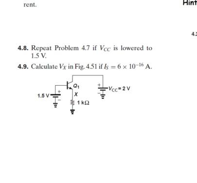 Solved rent. 4.8. Repeat Problem 4.7 if VCC is lowered to | Chegg.com